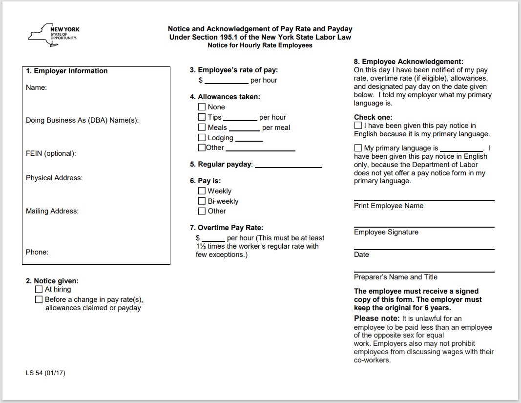 How to Fill out the New York State Labor Law Form LS 54 | Baron Payroll