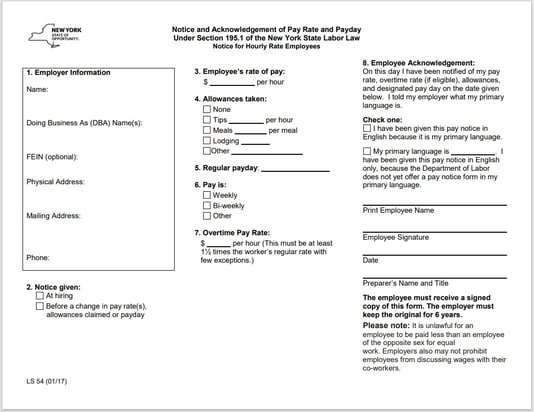How to Fill out the New York State Labor Law Form LS 54 | Baron Payroll